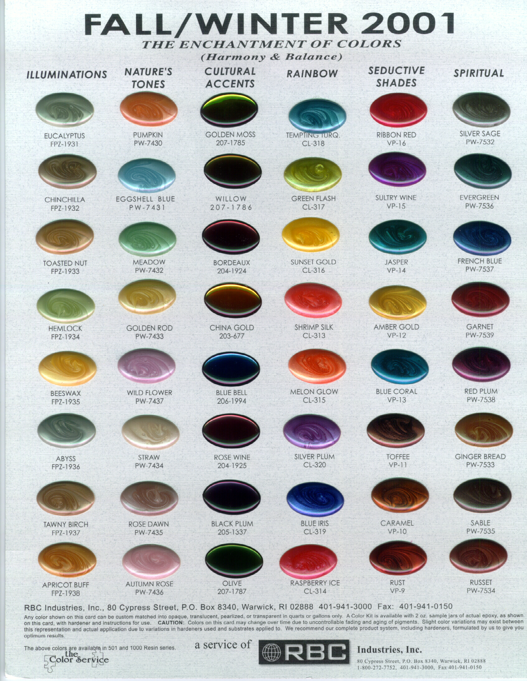 Color Cards - RBC Industries