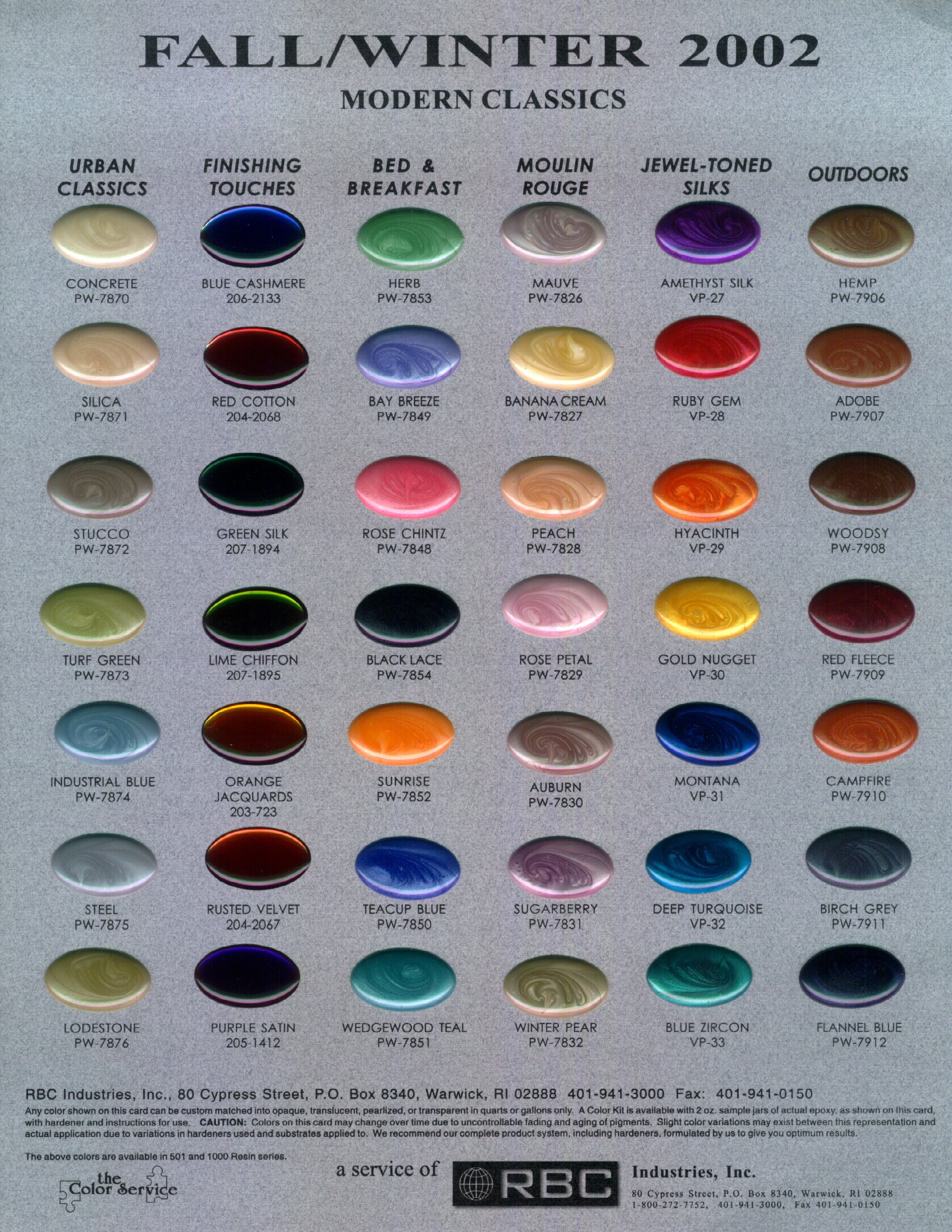 Color Cards - RBC Industries